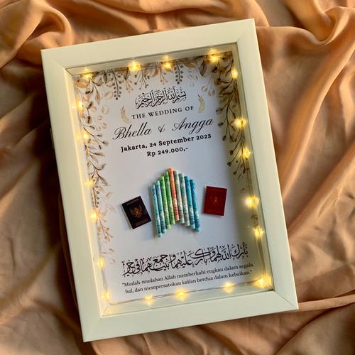 Jual Bingkai Mahar Pernikahan 35x25 Custom Frame Mahar 3D Seri Brown ...