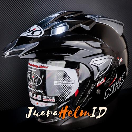 Promo NHK HELM PREDATOR CRYPTON SOLID / BLACK GLOSSY / DOUBLE VISOR ...