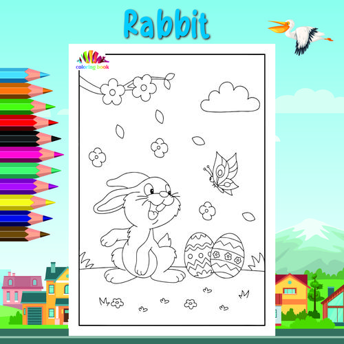 Jual KERTAS MEWARNAI / COLORING / KERTAS GAMBAR / RABBIT - RAB1, A5 ...