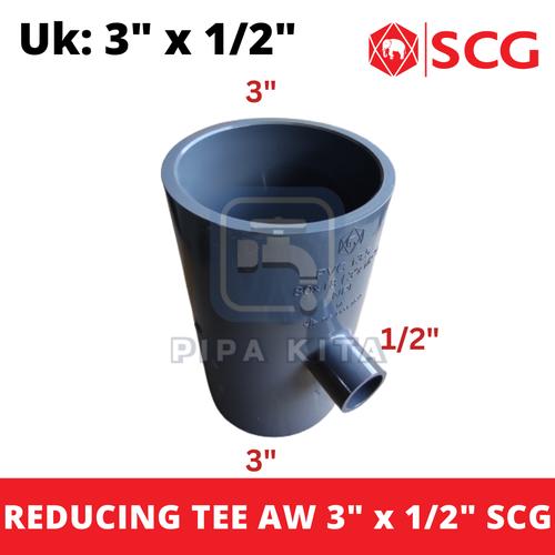 Jual Reducing Tee AW 3 x 1/2 Inch SCG Tebal Reducer Vlok Overloop Tee ...
