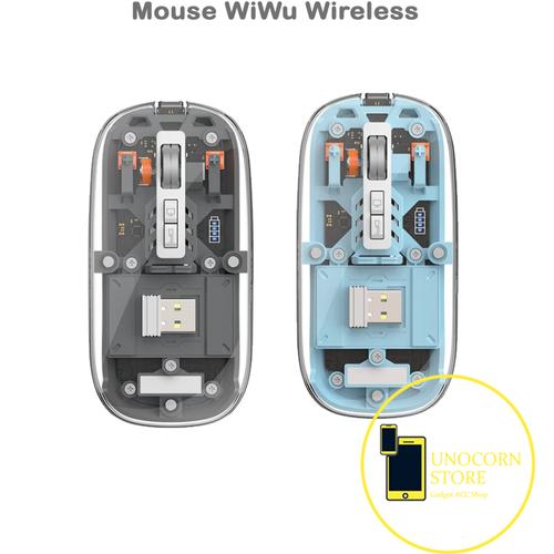 Jual Mouse Wireless WiWu Crystal Transparan Bluetooth Recharge Laptop ...