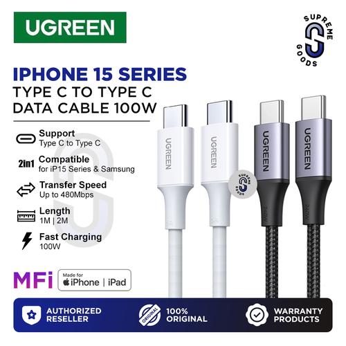 Jual UGREEN Kabel Charger iPhone 15 iPad Macbook MFi Type C Fast ...
