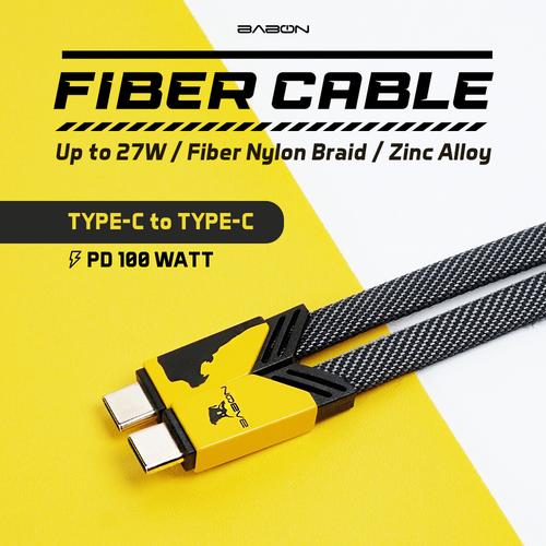 Jual BABON Fiber Cable Charger TYPE-C TO TYPE-C PD 100W - Kuning ...