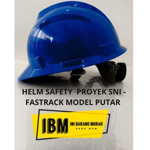 Jual HELM PROYEK BIRU DALAMAN PUTAR/BLUE SAFETY HELMET FAST TRACK ...