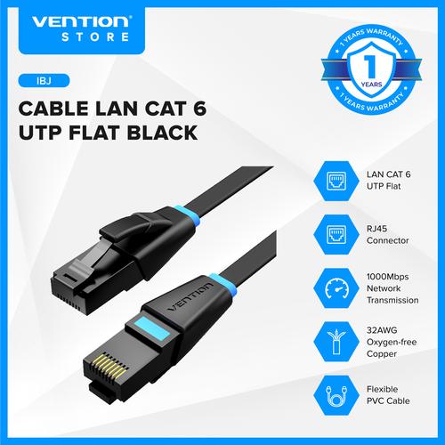Jual Kabel Lan Cat6 Vention 40 Meter Cat 6 UTP Ethernet Black IBJ ...
