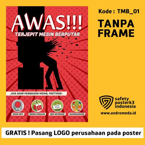 Jual Safety Poster K3: Awas Terjepit Mesin Berputar - 80x60 cm - Kota ...