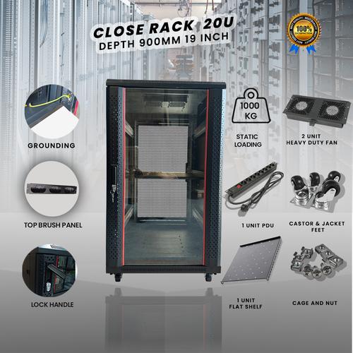 Jual Rack server 20U depth 900mm / Standing rack 20U 900mm/ Close rack ...
