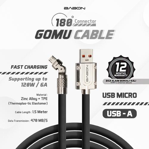 Jual BABON KABEL DATA - KABEL CHARGER GOMU 180 MICRO USB - Biru ...