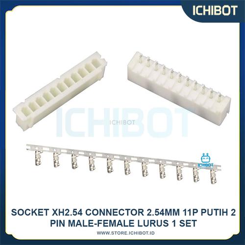 Jual Socket XH2.54 Connector 2.54mm 11P Putih 11 Pin Male Female Lurus ...