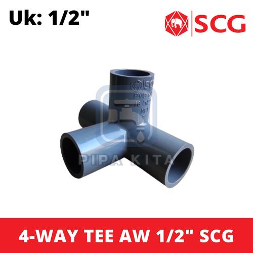 Jual 4 Way Tee AW 1/2 Inch SCG PVC Cross Tebal Tee Elbow 4 Sudut 4 ...