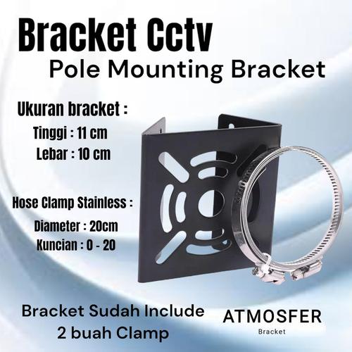 Promo Bracket Cctv Tiang Pole Mounting Bracket - Hitam + Ring - Jakarta ...
