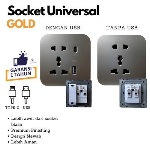 Jual STOP KONTAK UNIVERSAL USB 2 PORT/ COLOKAN LISTRIK DINDING ...