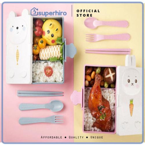 Jual Oke Pr.. Kotak makan Set ANAK Lunch Box Bekal Snack Microwave Safe ...
