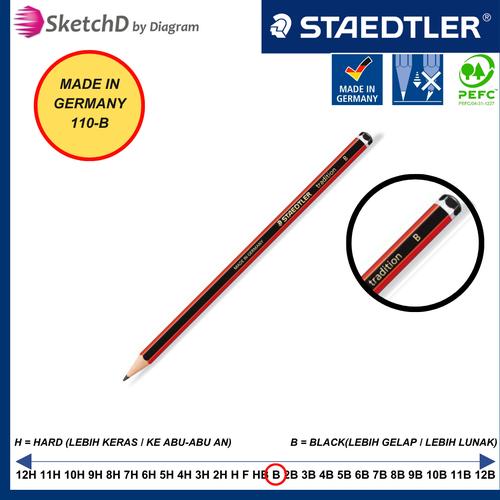 Promo Pensil B Staedtler Tradition Pencil 110-B Merah Hitam - Kota ...