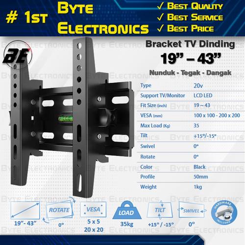 Jual Braket Briket Bracket TV LED 24 32 40 inch - Breket TV 32 40 inch ...