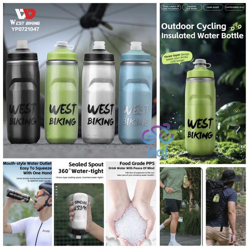 Jual WEST BIKING 047 Botol Minum Sepeda 620ML Insulated Water Bottle ...