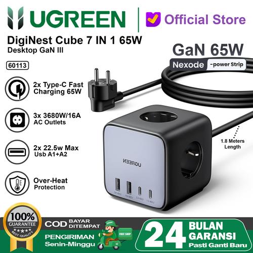 Promo UGREEN Desktop Charger DigiNest 65w USB A USB C Power Socket ...