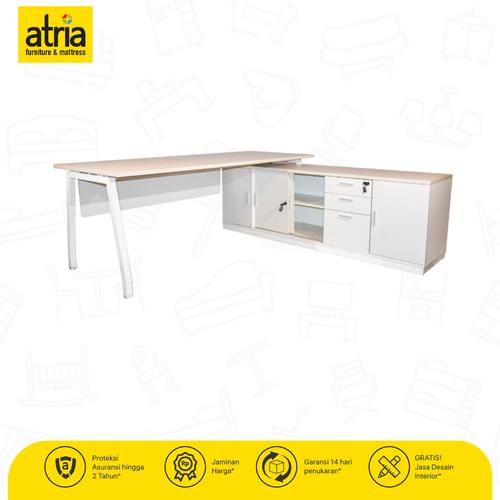 Promo Meja Director Leben 2095R + Leben Return Desk 1905R Mocha Oak ...
