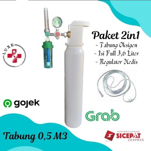 Jual Tabung Oksigen 0,5m3 + isi Oksigen - Tabung Oxygen + Regulator ...