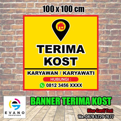 Jual Cetak Banner Spanduk Terima Kost Karyawan / Karyawati 100x100 cm ...
