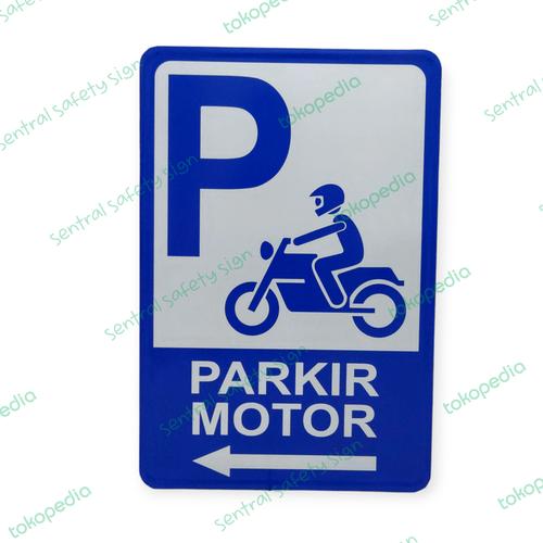 Jual Rambu Parkir Motor Arah kiri 60cm x 40cm Plat Alumunium - Jakarta ...