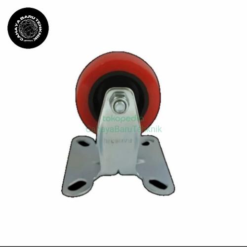 Jual Roda Troly PU merah 2"inch mati satu arah - Jakarta Barat ...
