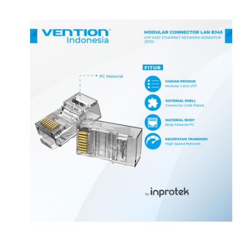 Jual Vention Konektor RJ45 Cat.6 UTP Plug Connector - IDD - 100 Pcs ...