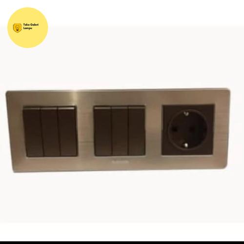 Jual SAKLAR TRIPLE + SAKLAR TRIPLE + STOP KONTAK COKLAT BOTON 3 GANG ...