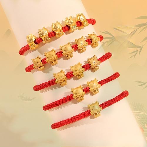 Jual Gelang Merah Naga Emas Gelang Tali Merah Gold Dragon Bracelet ...