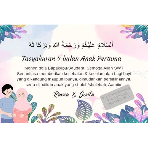Jual KARTU TASYAKURAN KEHAMILAN / STIKER / LABEL SYUKURAN 4 / 7 BULANAN ...