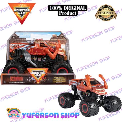 Jual Monster Jam 1:24 Scale Diecast Monster Truck Series 19 Red Zombie ...