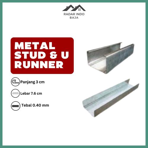 Jual METAL STUD RANGKA PARTISI GYPSUM U RUNNER 76 x 0.35 - METAL STUD ...