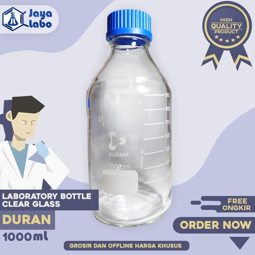Jual DURAN BOTOL SAMPEL Vol. 1000 ml (1 Liter) / LAB BOTTLE KACA BENING ...