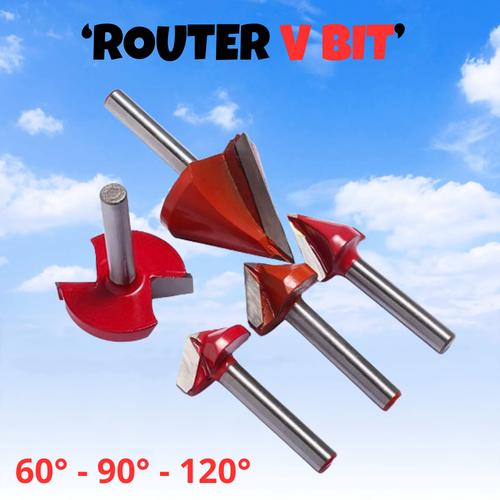 Promo Mata router V bit 3D carbide untuk kayu shank 6mm V groove - 22mm ...