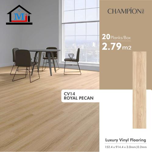Jual lantai vinyl motif kayu tebal 3mm champion CV14 Royal Pecan / Box ...