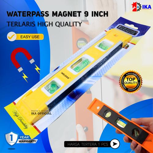 Jual Waterpass Magnet Mini / Waterpas Magnet 9” WATERPASS 9 INCH RRT ...