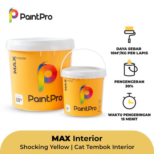 Jual PaintPro Max Cat Tembok Interior 5 kg & 20 kg Kuning Shocking ...