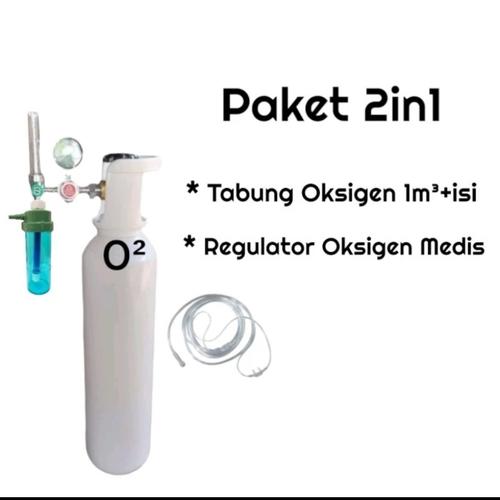 Jual Tabung Oksigen 1m3 Paket Tabung Oxygen + Regulator Medis - Kota ...
