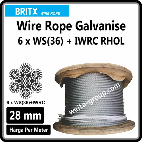 Jual Wire Rope Galvanise / Kawat Seling Baja Galvanis 28mm 6xWS36+IWRC RHOL - Kab. Tangerang ...