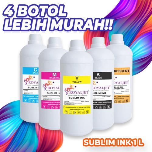 Promo PAKET TINTA SUBLIM INK / SUBLIME 4 L EPSON SUBLIMATION Polyester, voal - Black - Kab ...