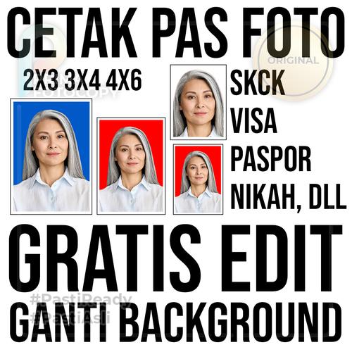 Jual Cetak Pas Foto 2x3 3x4 4x6 SKCK NIKAH VISA DOFF GLOSSY GANTI ...