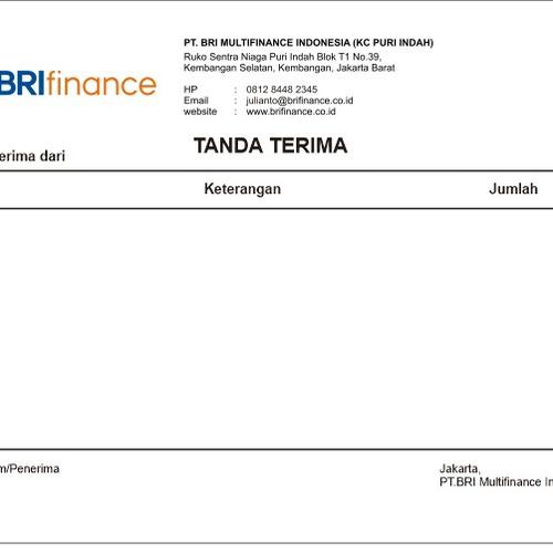 Jual cetak tanda terima 2 rangkap BRI 3 warna - Jakarta Barat - ZPro ...