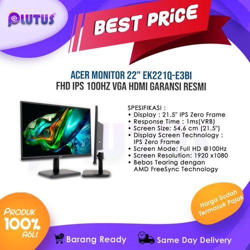 Jual Acer Monitor 22" EK221Q-E3bi FHD IPS 100Hz VGA HDMI Garansi Resmi ...