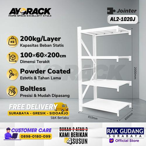Jual JOINTER RAK GUDANG BESI AYORACK AL2-1020J 200KG 4 SUSUN PANJANG 1 ...