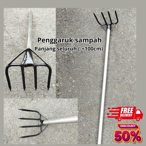 Jual garuk sampah besi panjang 1M-garuk pembersih selokan garukan ...