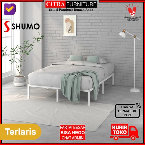 Promo SHUMO Dipan Ranjang Besi Minimalis Knock Down BED IN A BOX 140 x 200 - Putih, 140X200 ...