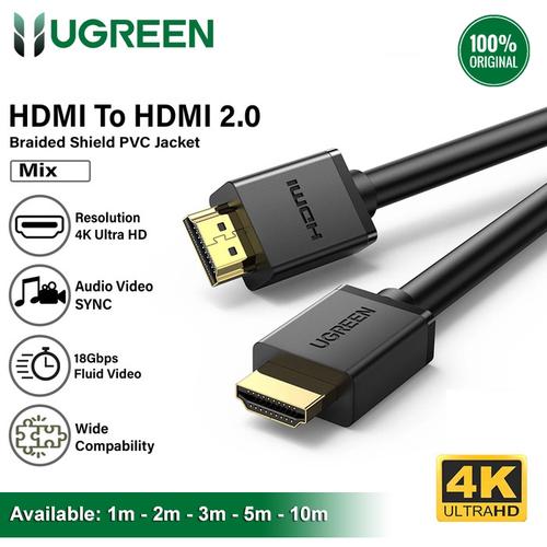 Jual UGREEN Kabel HDMI Male to Male V2.0 Support 4K Gold Plated 1m 2m ...
