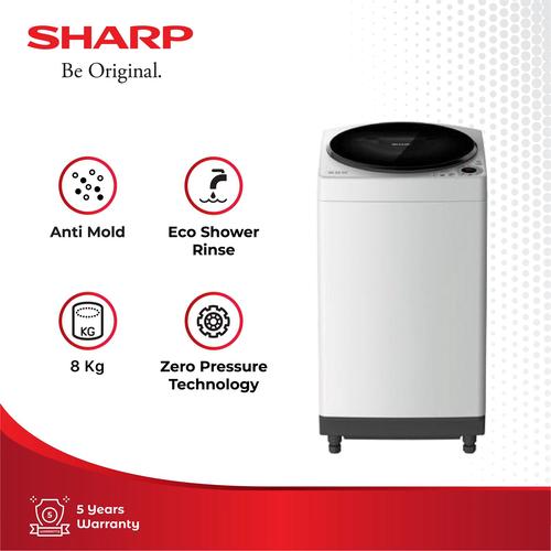 Promo Sharp Mesin Cuci 1 Tabung ES-M809T-GG White 8Kg Cicil 0% 3x ...