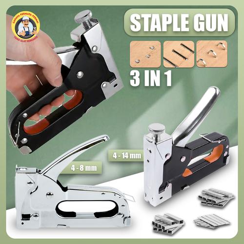 Promo Gun Tacker Alat Staples dan Paku Tembak 3in1 / Staple Gun Mollar ...
