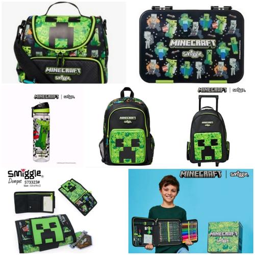 Jual Smiggle Minecraft Backpack, Lunch Bag, botol, Stationery/Trolley ...